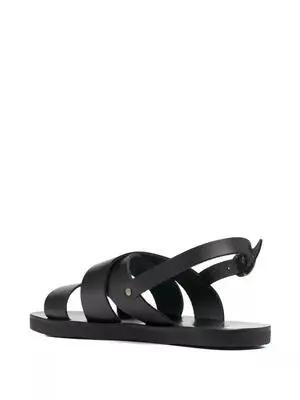 ANCIENT GREEK SANDALS Miltos Slingback Leather Sandals - Black