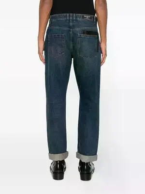 Balmain Straight-leg Jeans With Leather Pockets