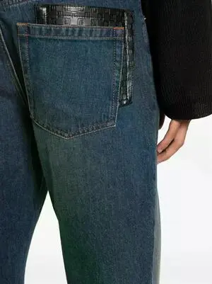 Balmain Straight-leg Jeans With Leather Pockets
