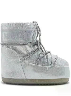 Moon Boot Icon Low Glitter Boots - Silver