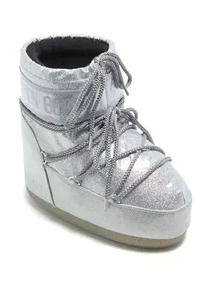 Moon Boot Icon Low Glitter Boots - Silver