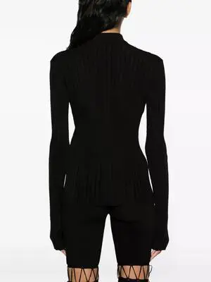 NENSI DOJAKA Ribbed Knit Straight-point Collar Top
