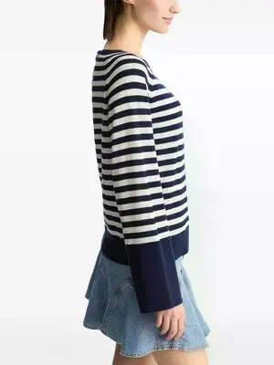 Liu Jo Striped Boat Neck Jumper With Cut-out Detail