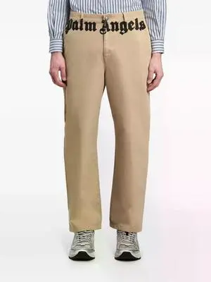 Palm Angels Logo-print Cotton Chinos
