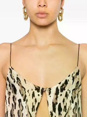 THE NINA STUDIO Animal Print Spaghetti Strap Top