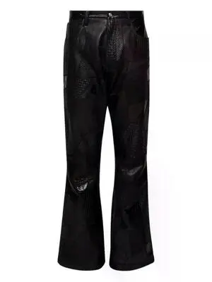 EARTHLING VIP Patchwork Flared Trousers - Black