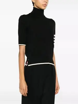 Thom Browne Short-sleeve Fine Knit Jumper - Black