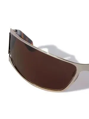 Off-White Luna Tortoiseshell Biker-style Sunglasses