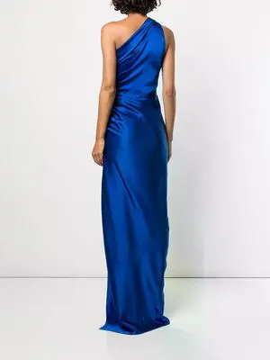 Michelle Mason One-shoulder Silk Gown