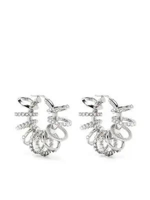 Amina Muaddi Multi-ring Hoop Earrings With Crystal Embellishments
