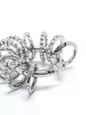 Amina Muaddi Multi-ring Hoop Earrings With Crystal Embellishments