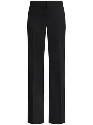 Etro Virgin Wool Straight-leg Trousers - Black