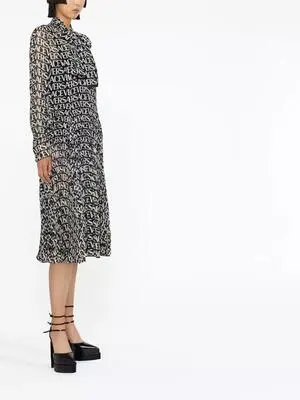 Versace Logo-print Silk Shirtdress