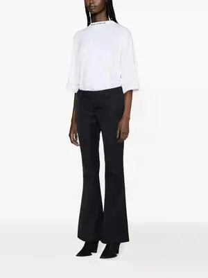 Palm Angels Low-rise Flared Trousers With Rear Logo Patch - Blue
