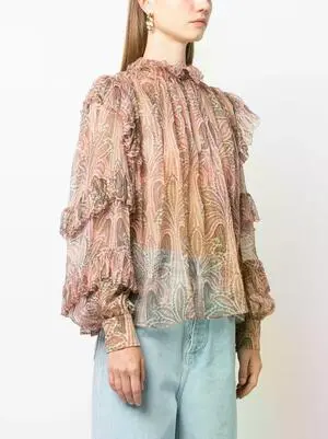 Etro Ruffled Paisley-print Silk Blouse