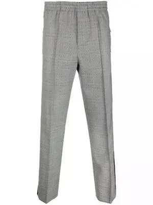 SAPIO Graphic-print Wool-cotton Blend Trousers - Grey