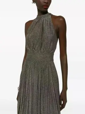 Dolce & Gabbana Midi Pleated Halterneck Dress