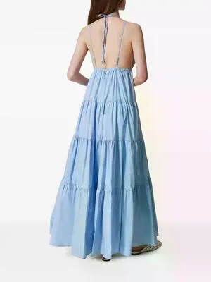 TWINSET Poplin Maxi Dress With Tiered Skirt