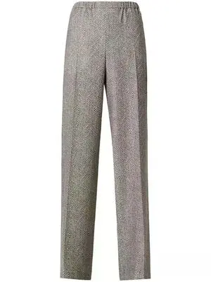Emporio Armani Herringbone Shorts With Elasticated Waistband - Brown
