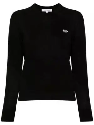 Maison Kitsuné Maison Kitsuné Baby Fox-Patch Crew Neck Sweater Black