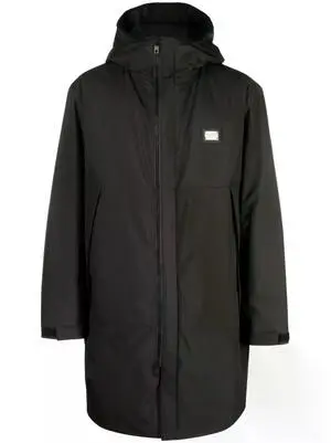 Dolce & Gabbana Logo Plaque Hooded Coat