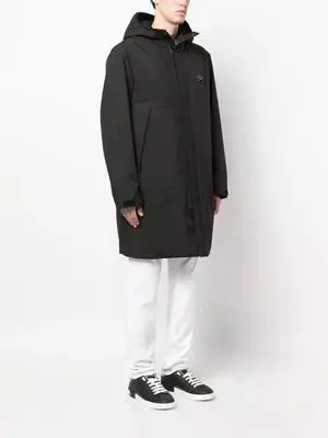 Dolce & Gabbana Logo Plaque Hooded Coat