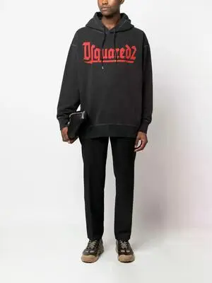 Dsquared2 Logo Print Cotton Hoodie