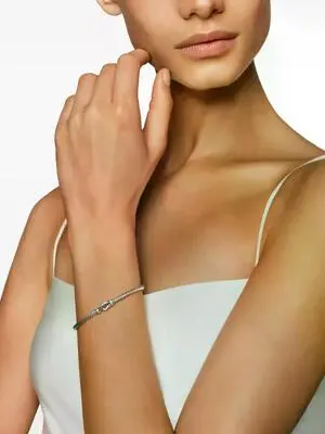 David Yurman Sterling Cable Diamond Buckle Bracelet