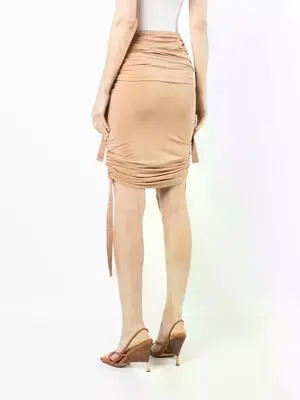 DION LEE Doric Ruched Midi Skirt - Brown