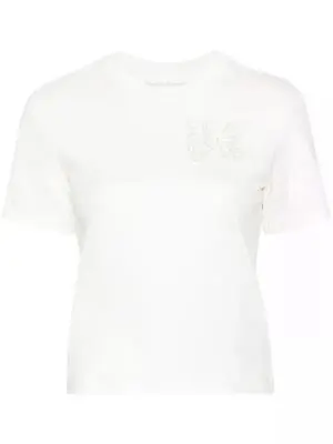 Palm Angels Logo Embroidered Cotton T-shirt