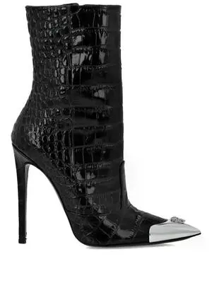 PHILIPP PLEIN 120mm Skull-Appliqué Croco Boots