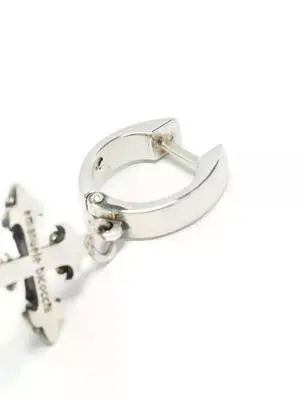 Emanuele Bicocchi Sterling Cross Pendant Hoop Earring