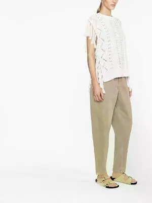 TWINSET Fringed Open-knit Sleeveless Top