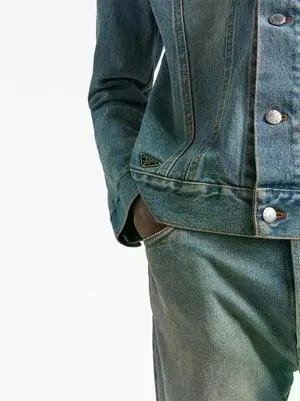 Prada Denim Blouson Jacket With Enamel Triangle Logo