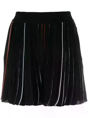 Sonia Rykiel Paris Pleated Stripe Shorts - Black