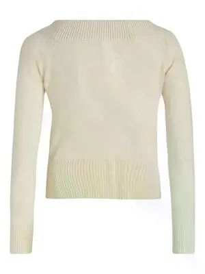 Alexander McQueen Off-shoulder Ribbed-trimmed Jumper