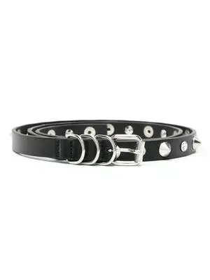 Alessandra Rich Spike-embellished Leather Belt - Black