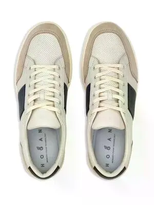 Hogan Paneled Lace-up Sneakers - Neutrals