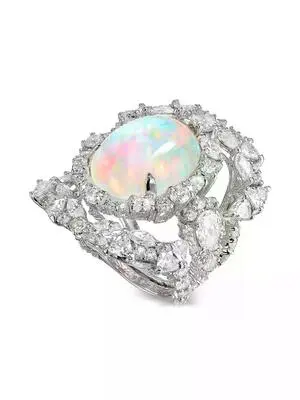 ANABELA CHAN 18kt White Gold Sky Opal And Diamond Ring