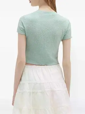 MUSIUM DIV. Logo Embroidered Crop Top - Blue