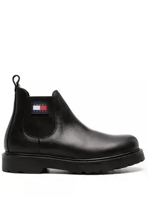 Tommy Hilfiger Leather Chelsea Boots - Black