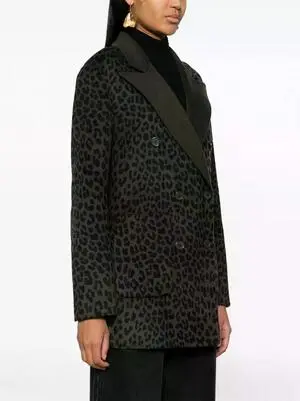 P.a.r.o.s.h Cheetah-print Double-breasted Blazer