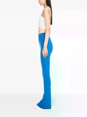 Off-White Logo-waistband Flared Leggings - Blue