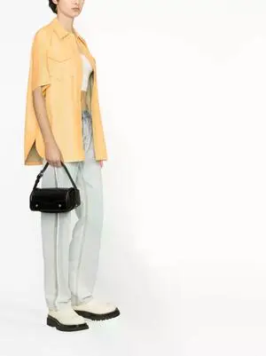 STAND STUDIO Norea Faux-leather Short Sleeve Shirt