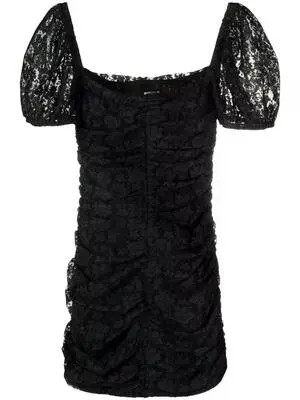 ROTATE BY BIRGER CHRISTENSEN Puff-sleeve Lace Minidress - Black