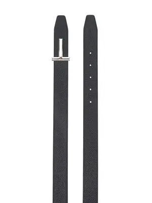 TOM FORD Logo Plaque Leather Belt