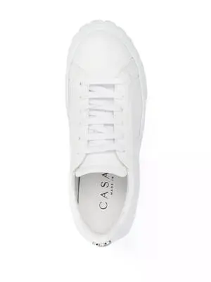 Casadei Low-top Leather Sneakers With Embossed Detailing