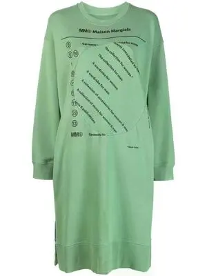MAISON MARGIELA Graphic-print Sweatshirt Dress - Green