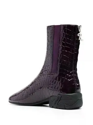 Raf Simons Solaris Croc-effect Ankle Boots