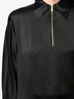Vince Silk Long-sleeve Blouse - Black